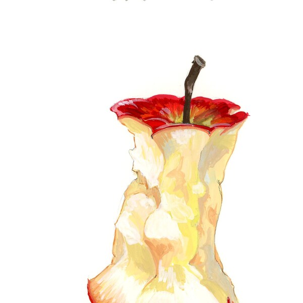 Apple Core Painting - Etsy