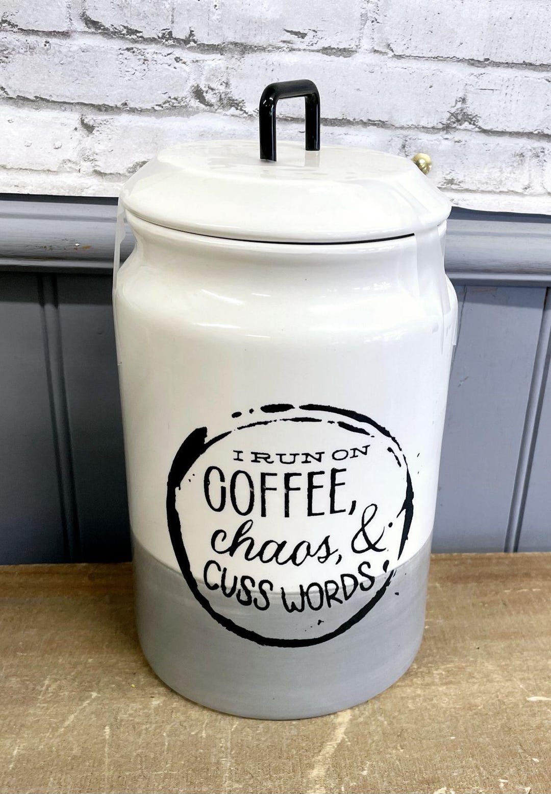 Coffee Chaos and Cuss Words Jar - Etsy