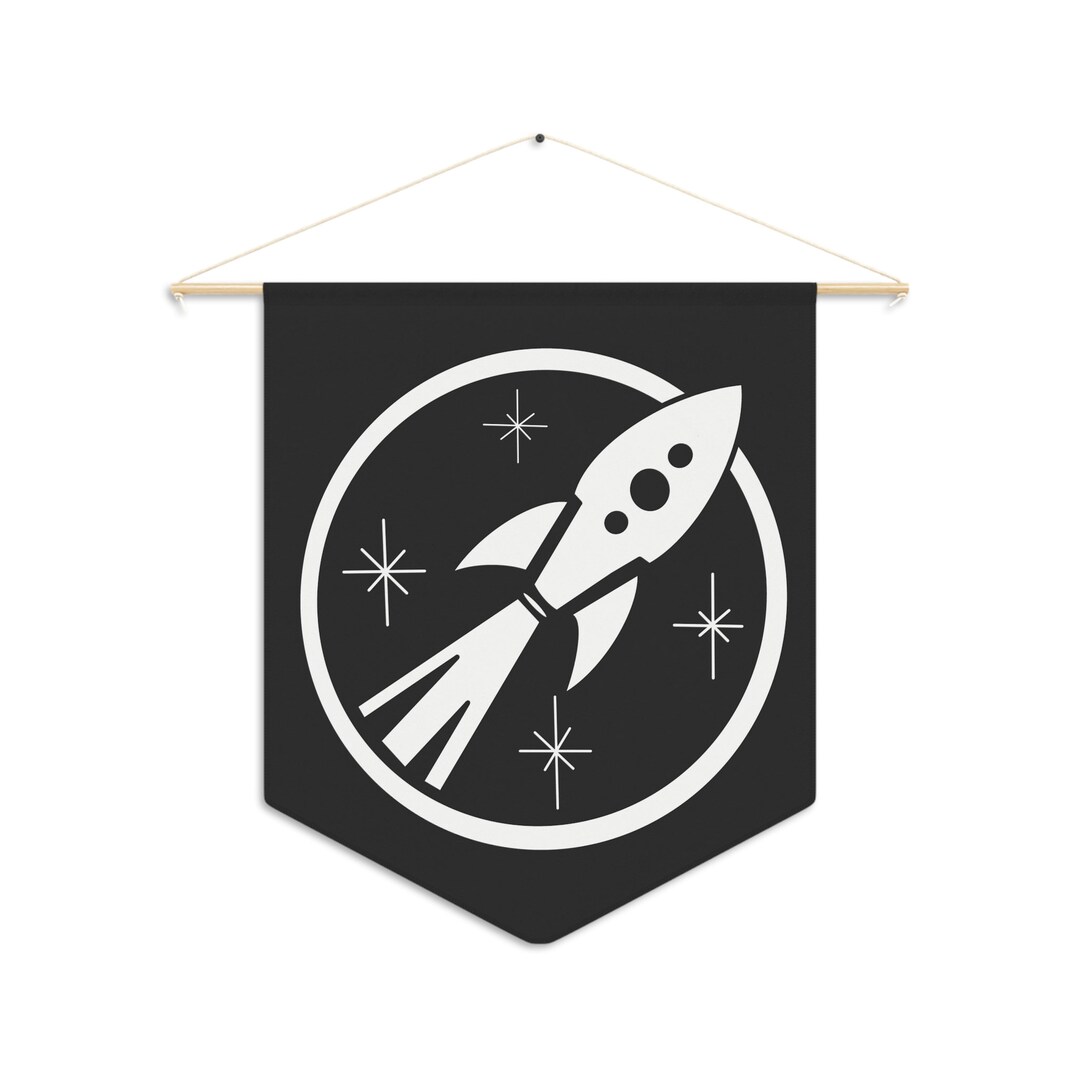 Rocketship Banner Pennant Flag Wall Art Banner, Kids Room Decor ...