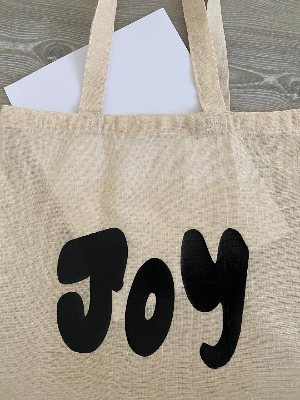 Joy Slogan Tote Bag, 100% Recycled Cotton Tote Bag, Shopping Bag ...
