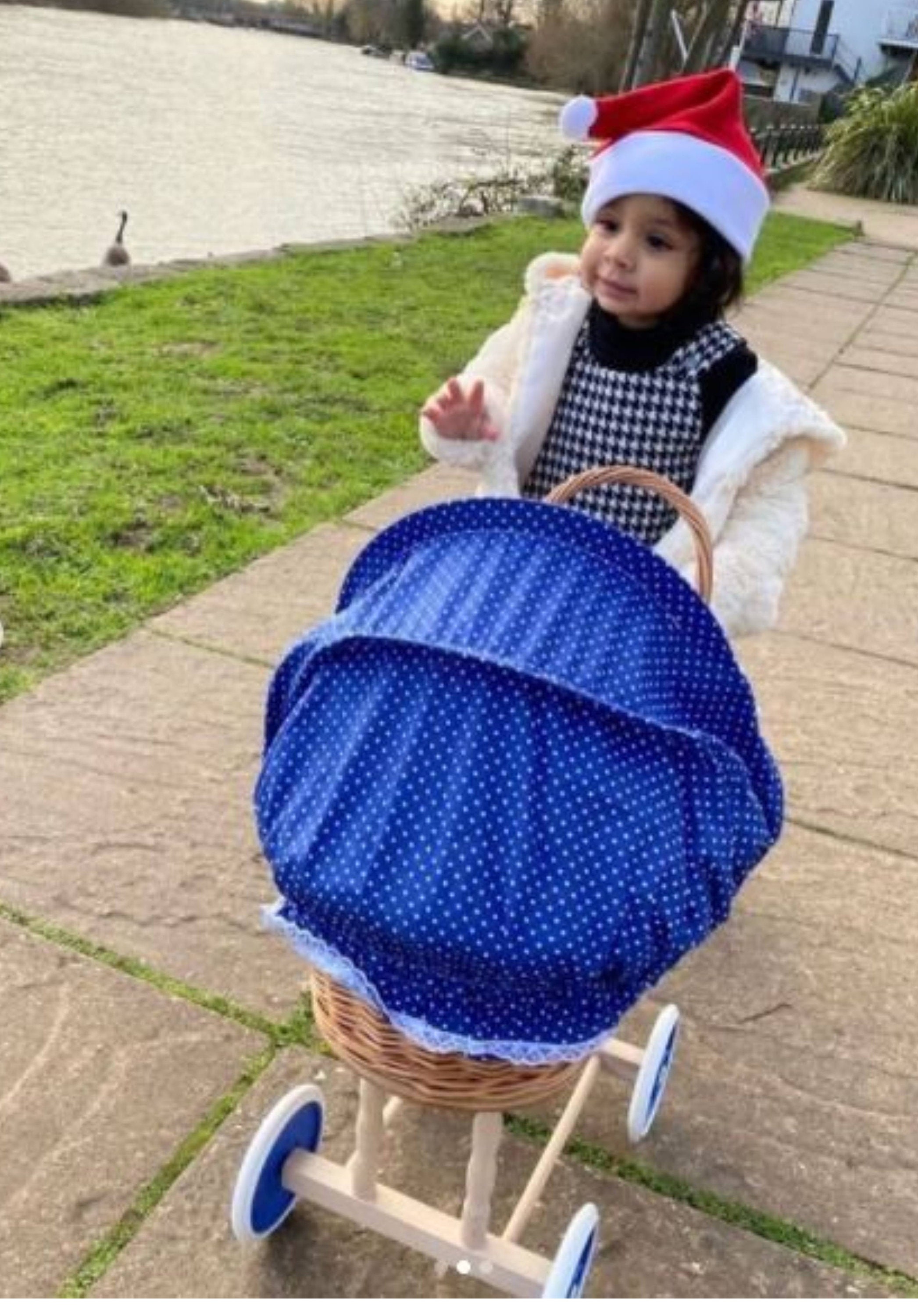 Handmade Natural Wicker Rattan Dolls Pram, Wooden Doll Pram, Toy Pram ...
