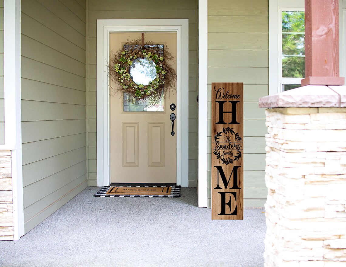 Welcome Porch Sign | Family Name Porch Sign | Housewarming Gift ...