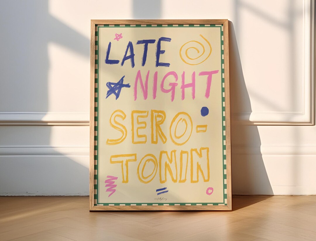 Late Night Serotonin Wall Art Print | Dopamine Decor Poster Print - Etsy