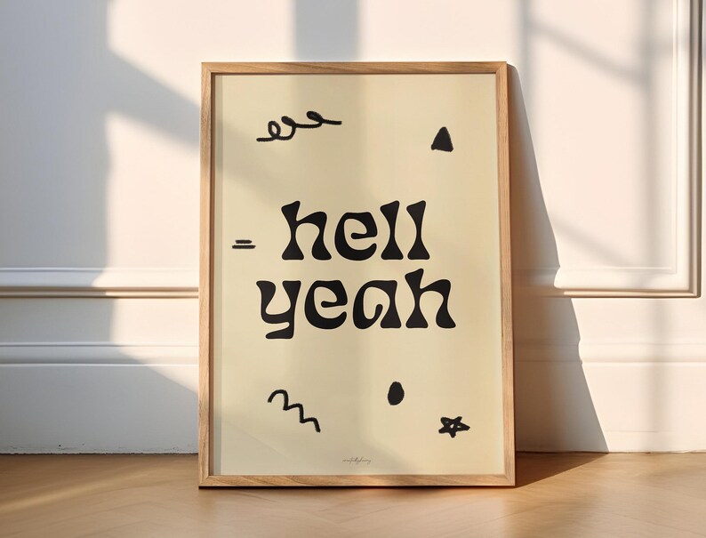 Hell Yeah Wall Art Print | Colourful Dopamine Decor Poster Print - Etsy