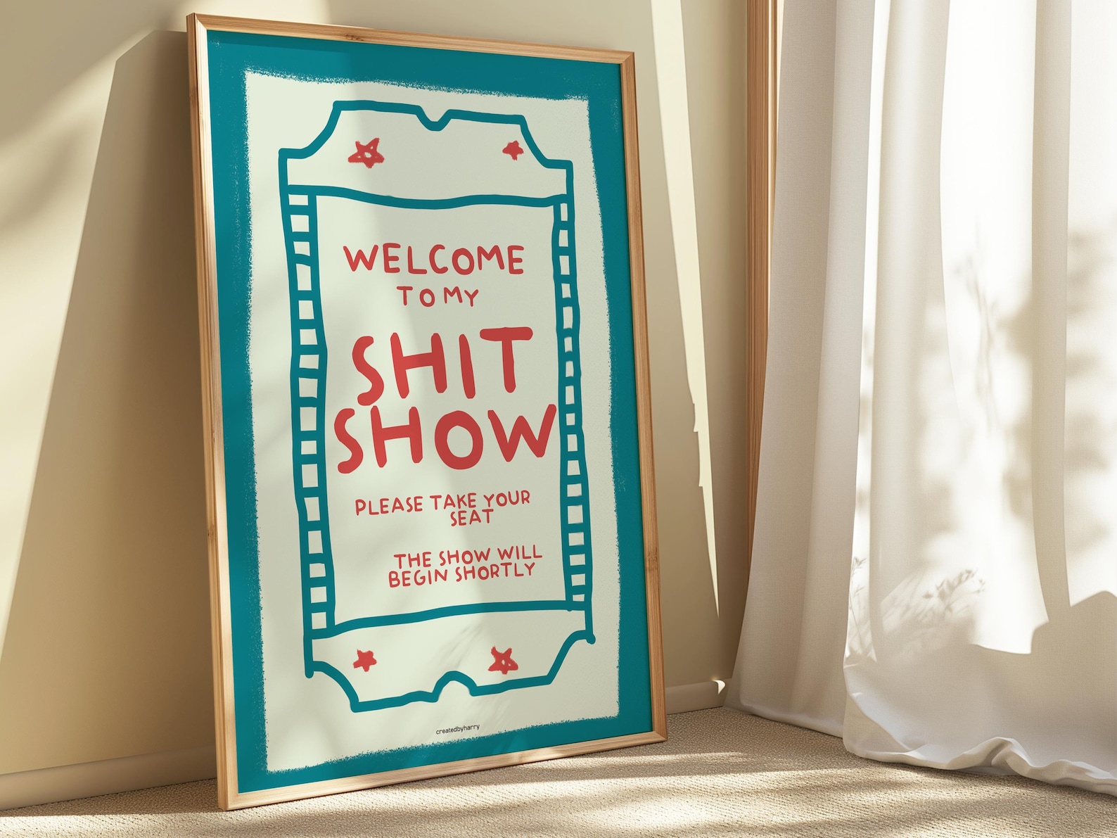 Welcome to My Shit Show Wall Art Print | Funny Vibrant Abstract ...