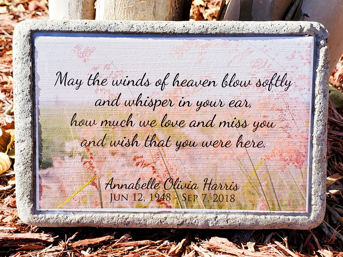 6x9 Memorial Stone. Personalized Memorial Gift. Indoor/outdoor Memorial ...