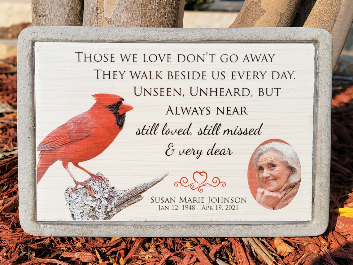 Cardinal Memorial Stone With Personalized Photo. - Etsy