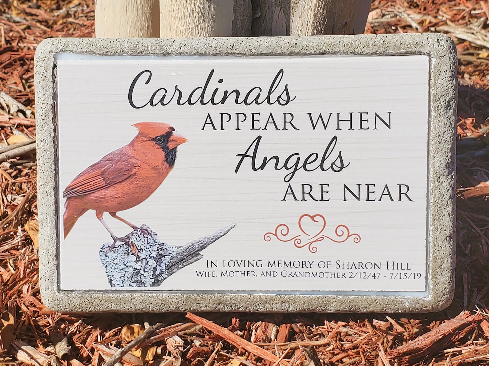 Personalized Memorial Gift With Cardinal. Indoor/outdoor Custom ...