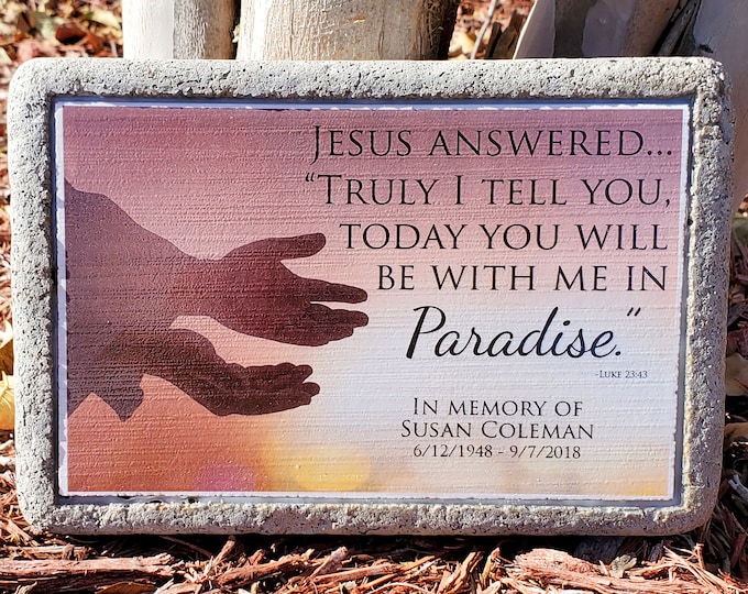 6x9 Religious Memorial Stone. Personalized Memorial Gift. Indoor ...