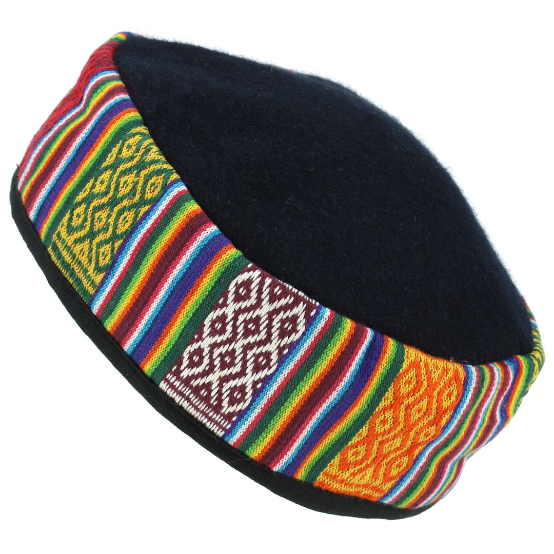 Nepalese Wool Navy Smoking Hat Gentlemen's Traditional - Etsy