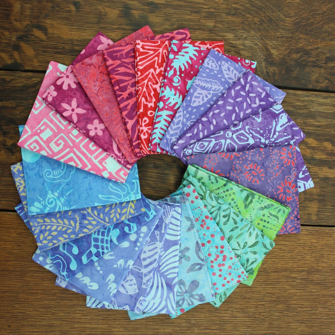 20 Piece Cotton Batik Northern Lights Fat Quarter 19 X 20 Pre Cut ...