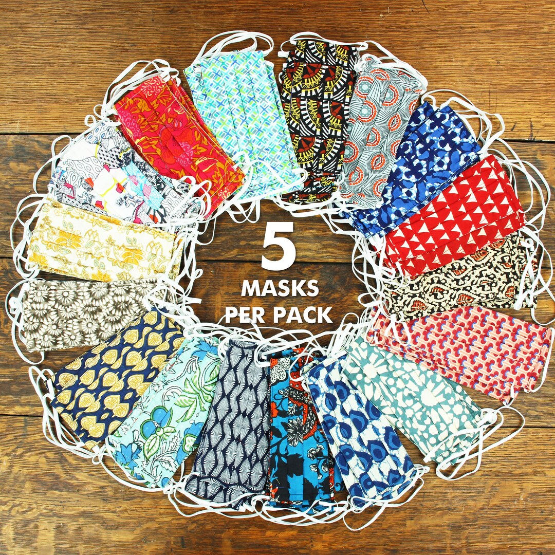 5 Face Masks per Pack Discounted Price Bulk Handmade Face Mask - Etsy