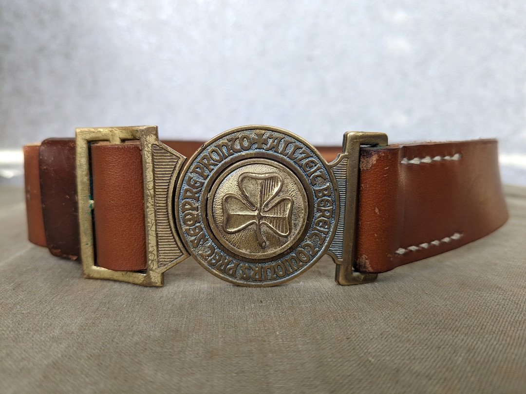 Swiss Boy Scout Vintage Swiss Scout Brown Leather Belt Interlock Buckle ...