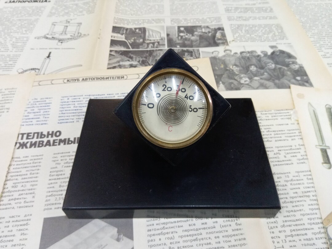 Vintage Soviet Thermometer 1970 Collectible Decor, Cube-shaped - Etsy