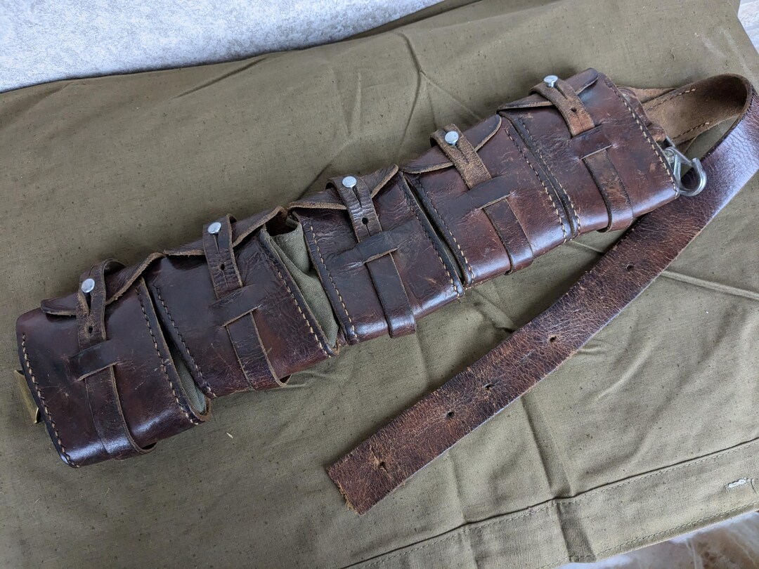 Swedish M10 Leather Bandolier WWI WW2 Leather - Etsy