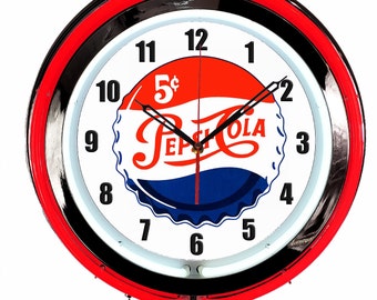 Pepsi Neon Clock | Etsy