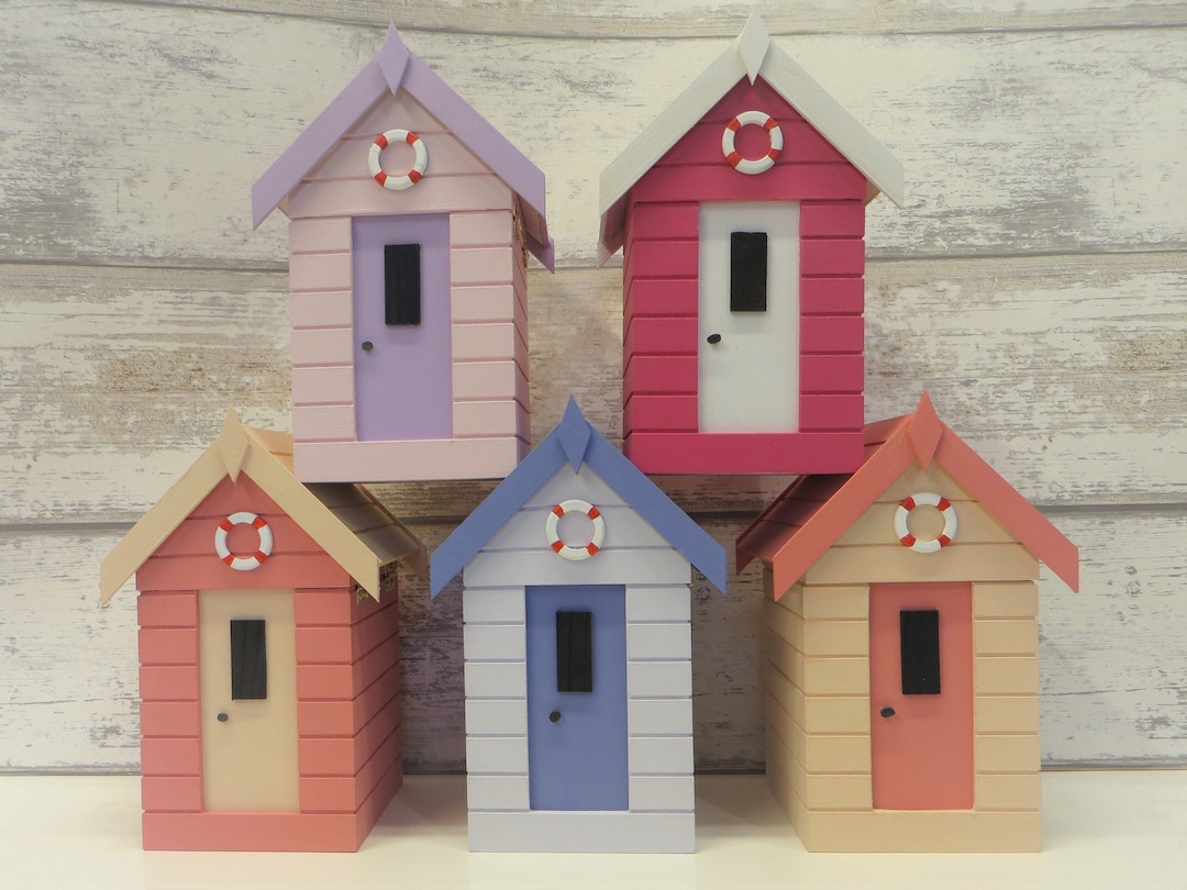 Beach Hut Containers, Seaside Gift, Handmade Recycled Wood, Coastal ...