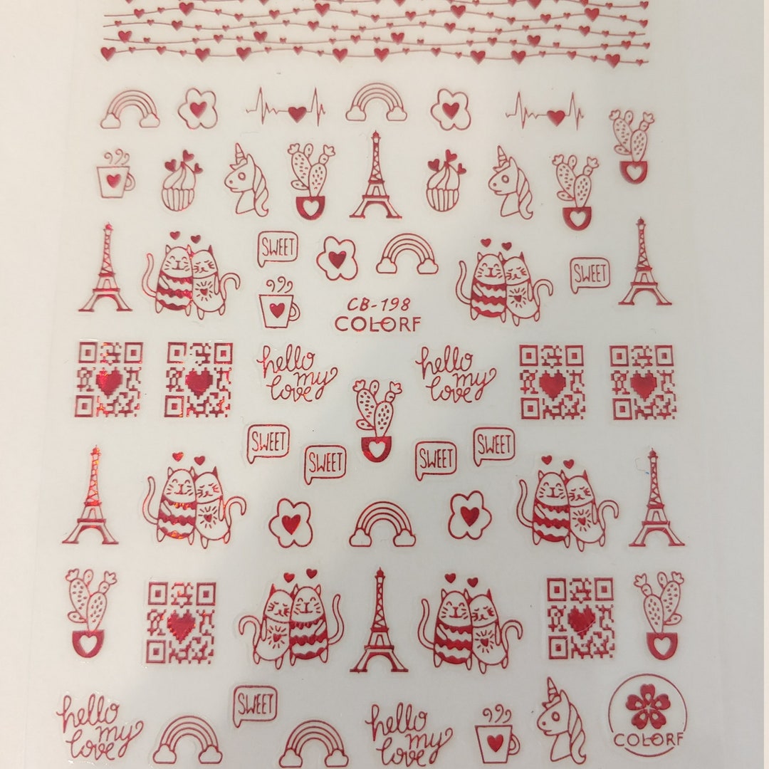 Think Love Look Nail Art Stickers - Etsy