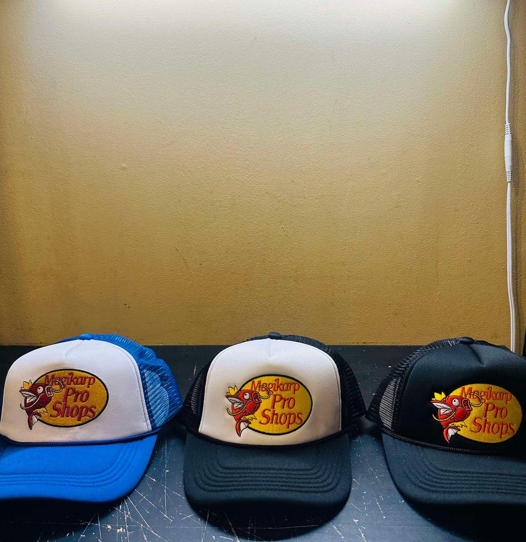 2024 Magikarp Pro Shops Trucker Hats Cap Embroidered Blue White Black ...