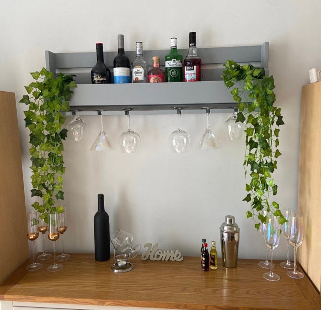 Grey Gin Bar Gin Rack Home Bar Wine & Gin Glass Holder - Etsy UK