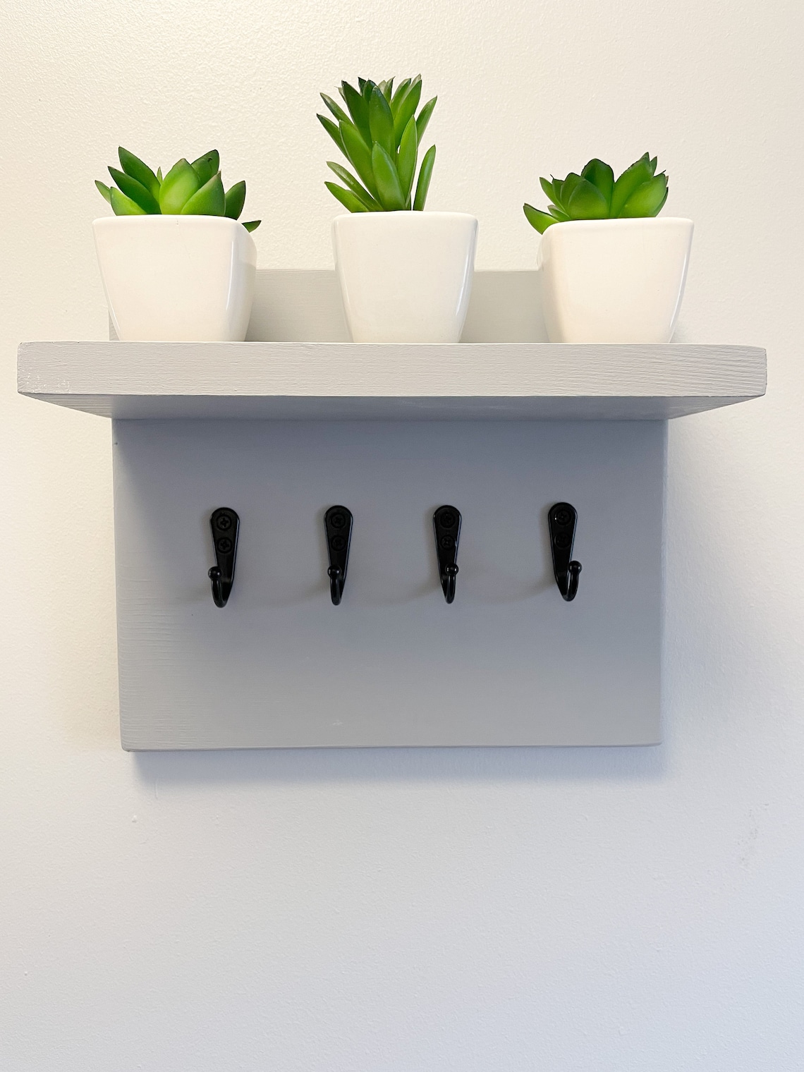 Grey Key Hook With Shelf Key Holder Handmade Key Organiser - Etsy UK