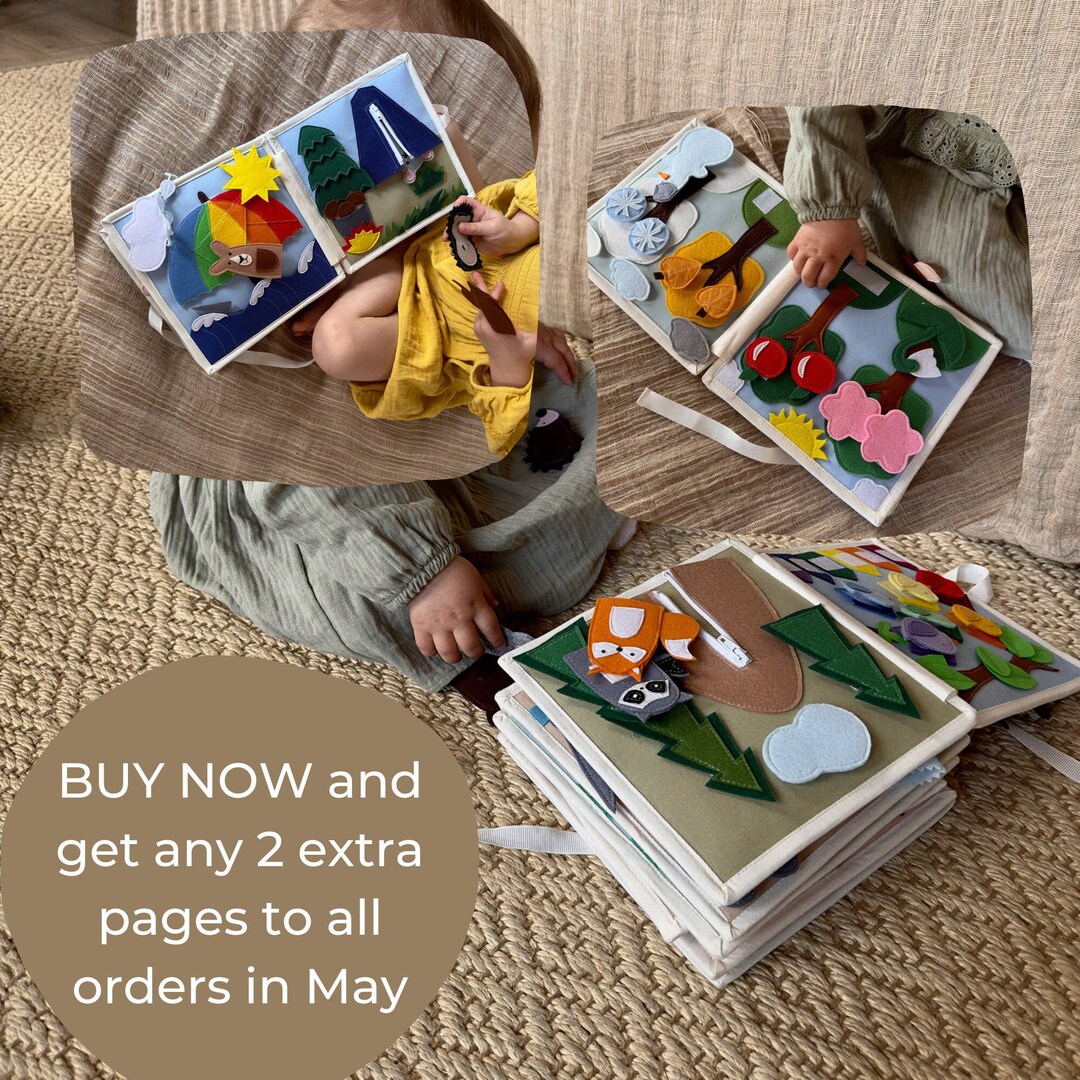 Felt Baby Busy Book 1 Year Old, Toddler Quiet Book, Montessori Busy ...