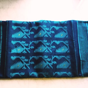 Navy Blue Bengali Jamdani Saree Handloom of Bengal - Etsy
