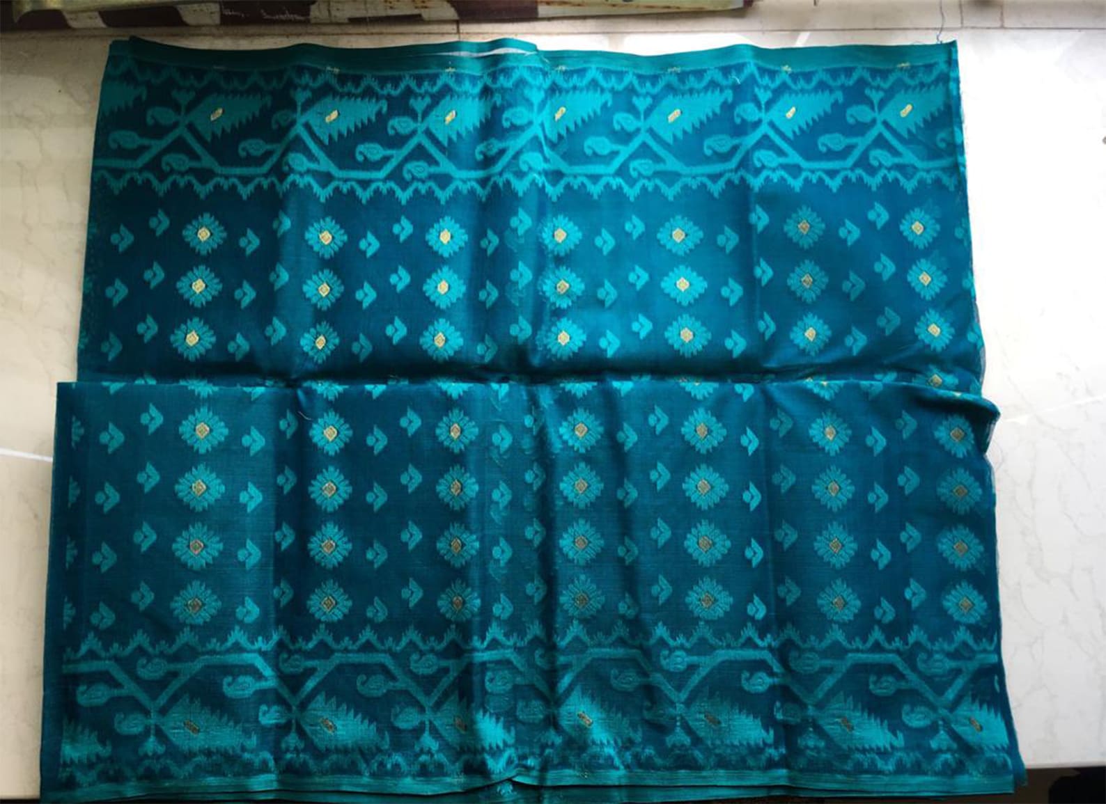 Navy Blue Bengali Jamdani Saree Handloom of Bengal - Etsy