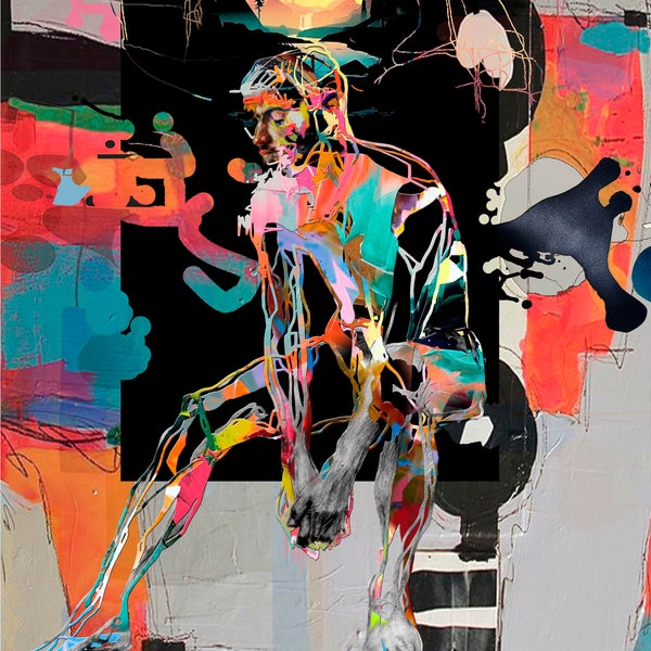 Large Colorful Art - Etsy