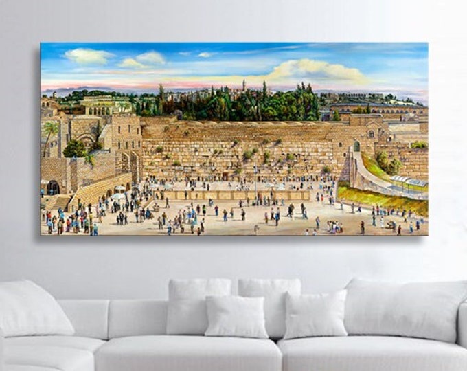 Jerusalem/judaica Wall Art/jewish Modern Art/contemporary Art/canvas ...
