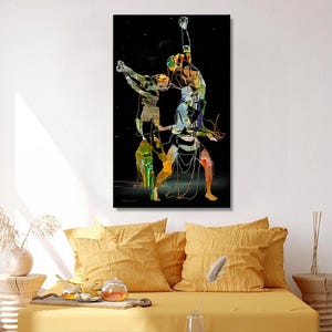 Large Oil Painting "praying Dance", Figurative Wall Decor, Contemporary ...