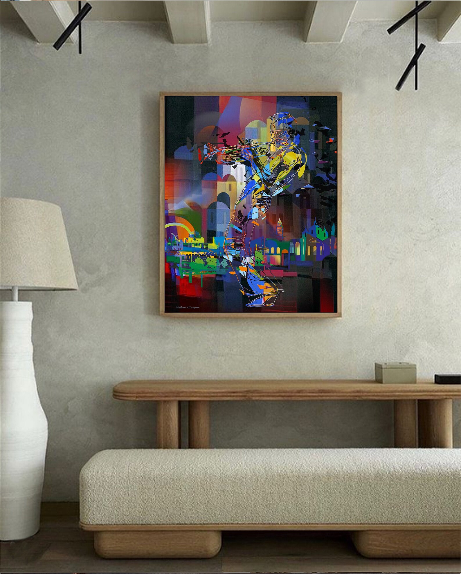 Trumpet/colorful Music Art/contemporary Wall Art/embellished - Etsy