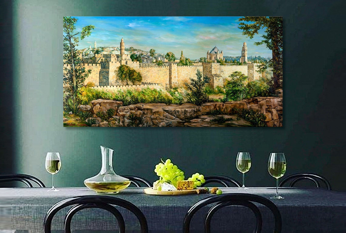 Jerusalem Wall/jerusalem Landscape/realistic Judaica Wall - Etsy