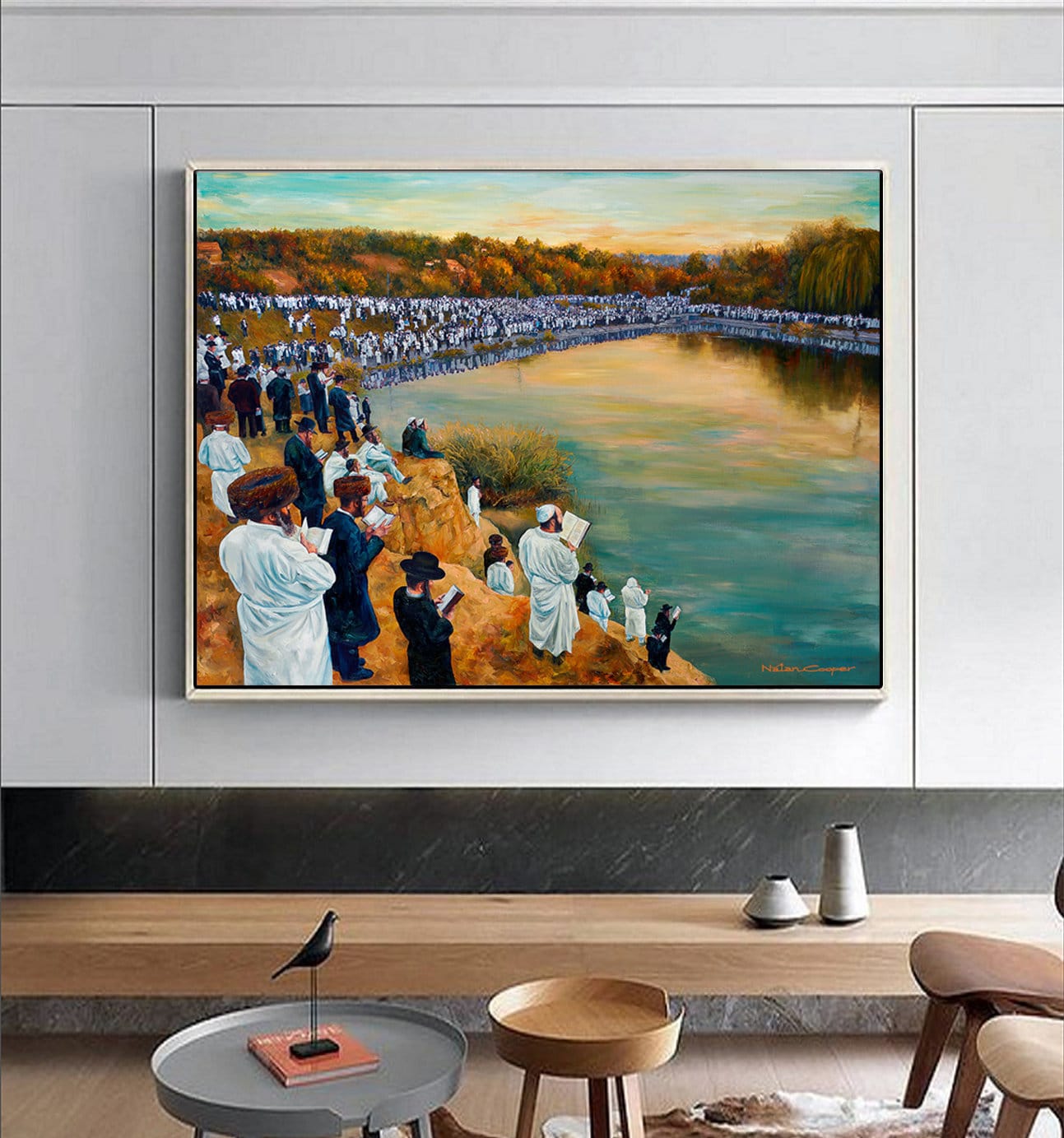 Tashlich at Uman/rosh Hashana/jewish Figure Wall Art/realistic Judaica ...