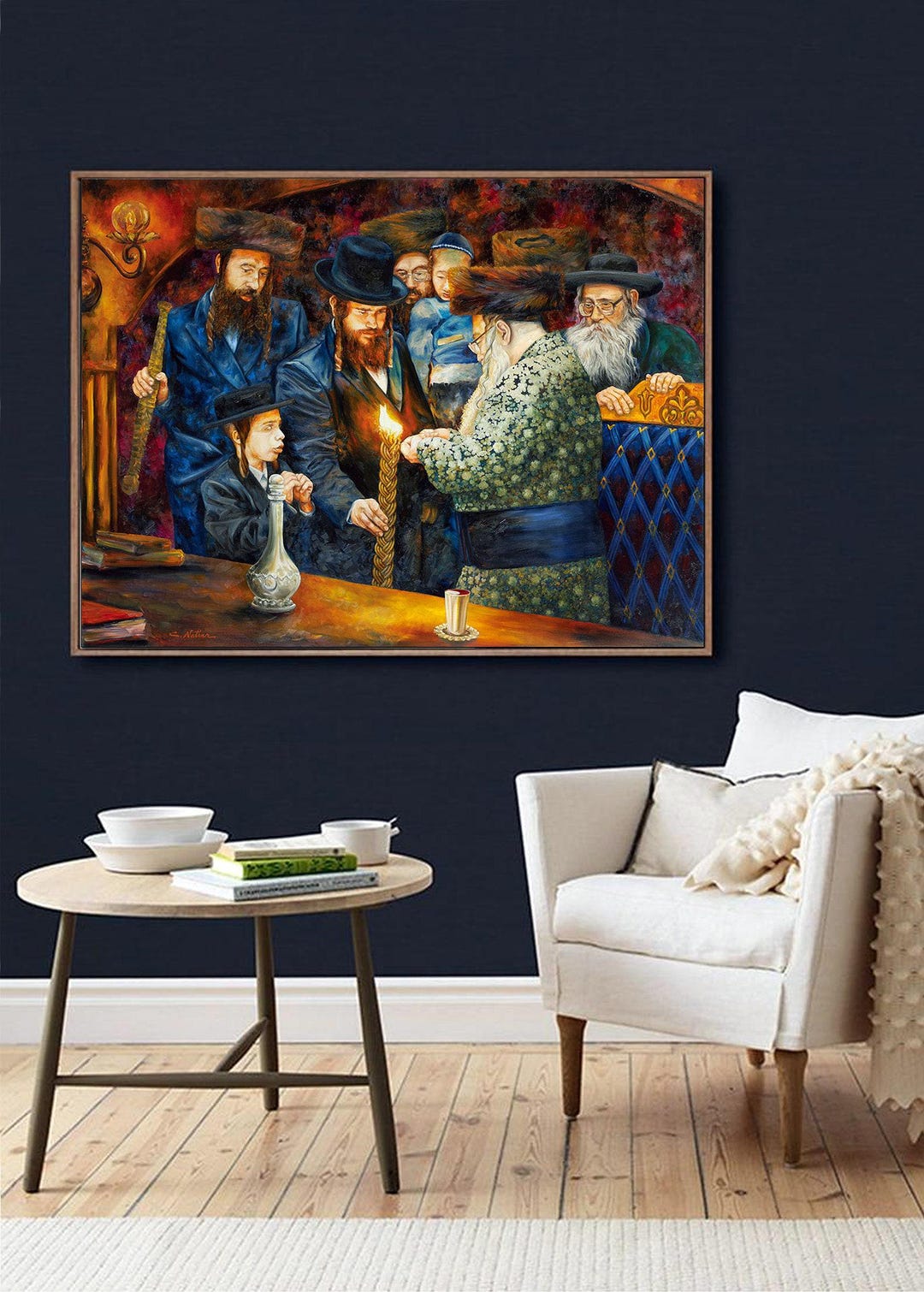 Havdalah Ceremony Art Print: Judaica Oil Painting on Canvas - Etsy