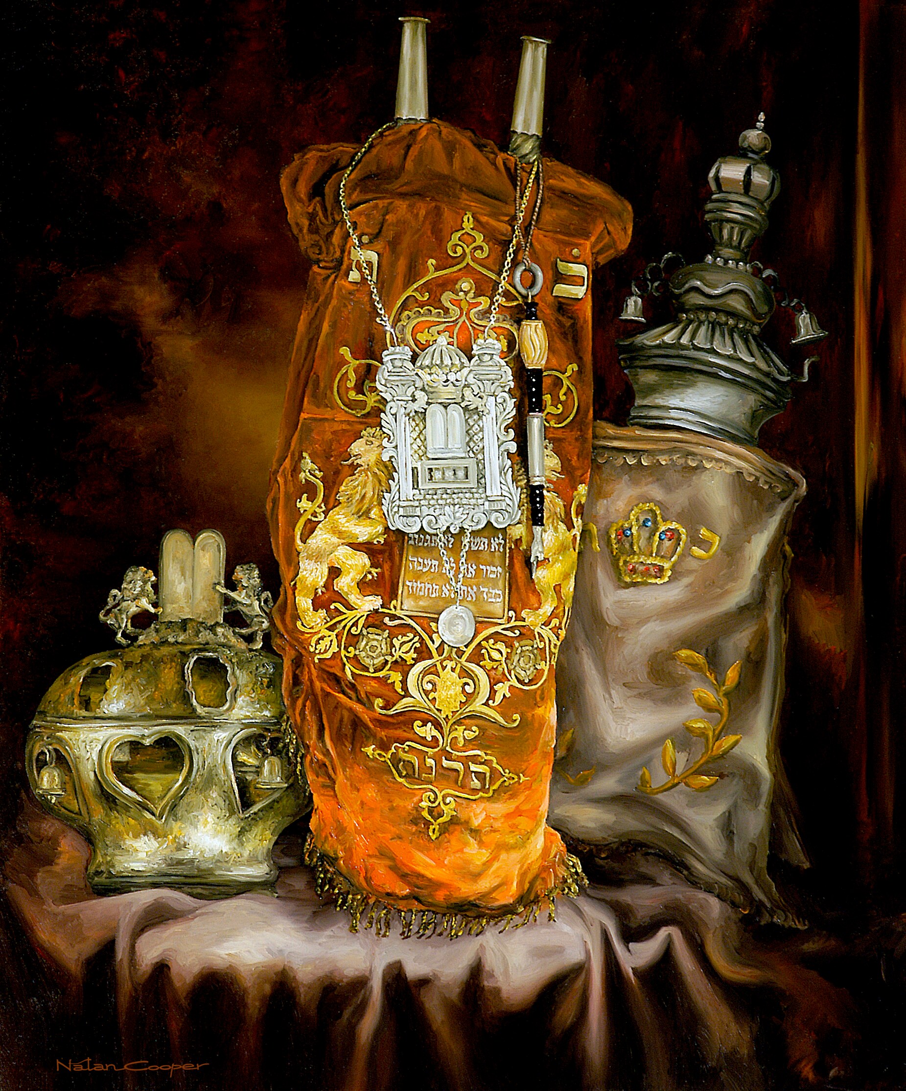 Tora Scroll Book/jewish Wall Art/realistic Judaica Wall Art /realism ...