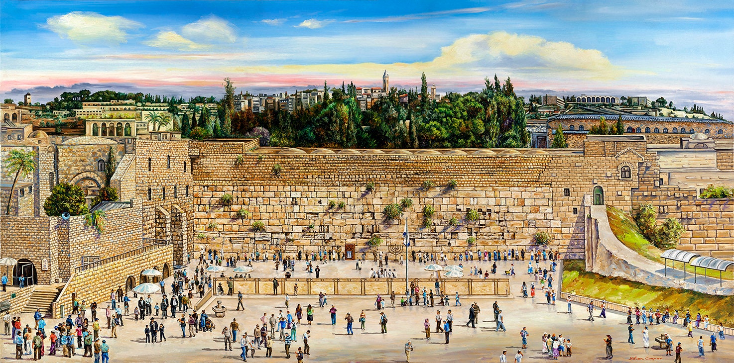 Canvas Western Wall Art, Kotel Jerusalem Print, Jewish Art, Israel ...