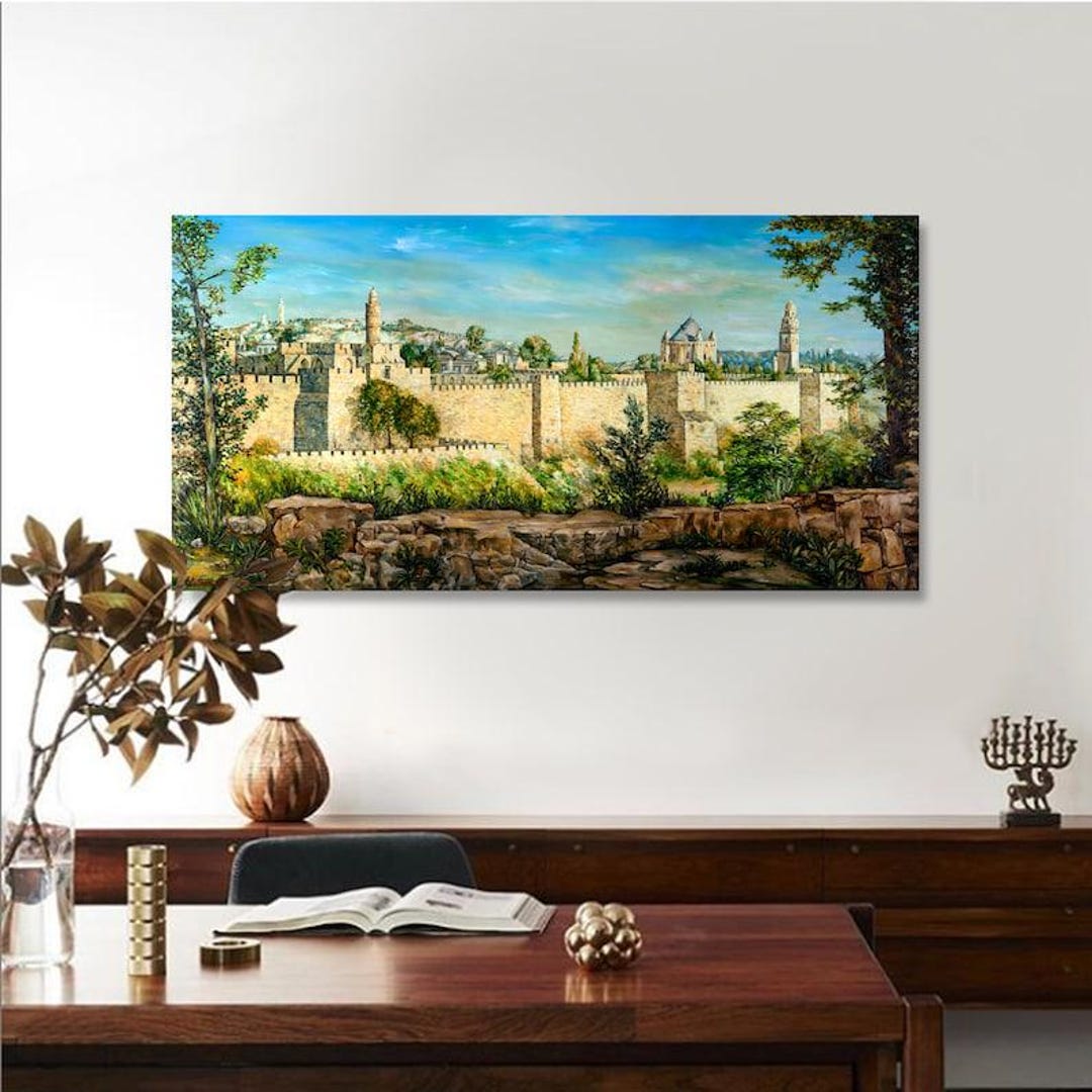 Jerusalem Landscape Canvas Print: Holy Land Jewish Art, Christian Home ...