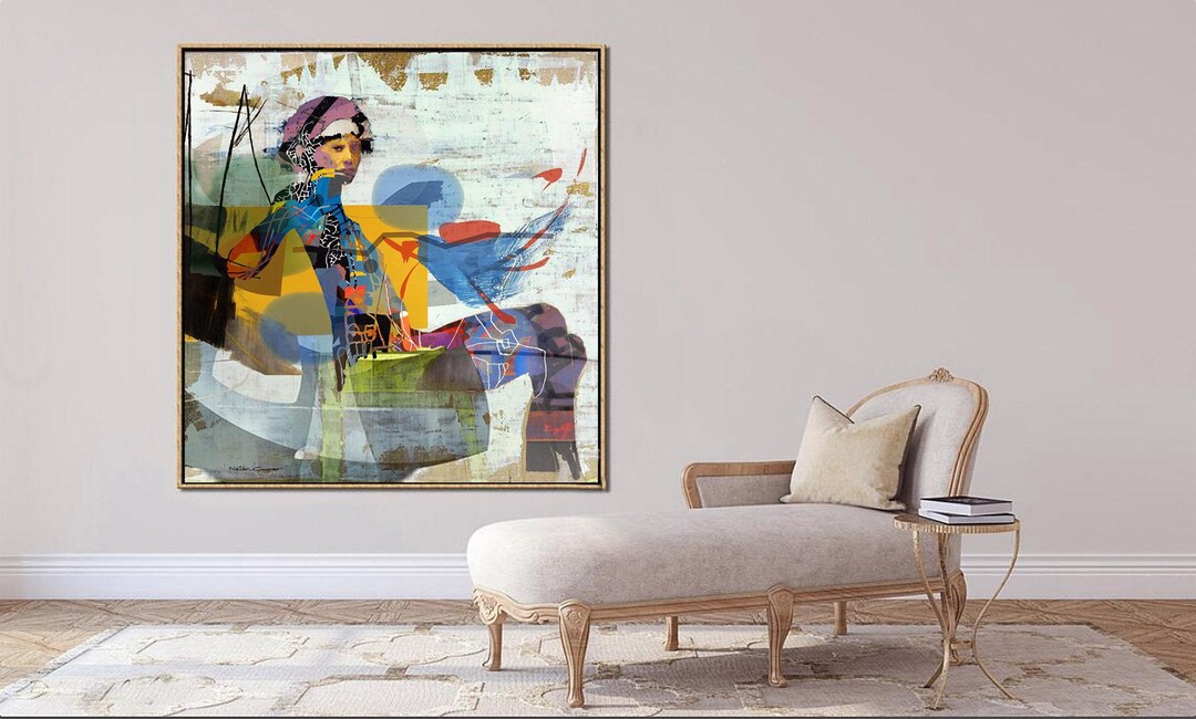 Modern Colorful Large Canvas Print, Contemporary Abstract Wall Art, New ...