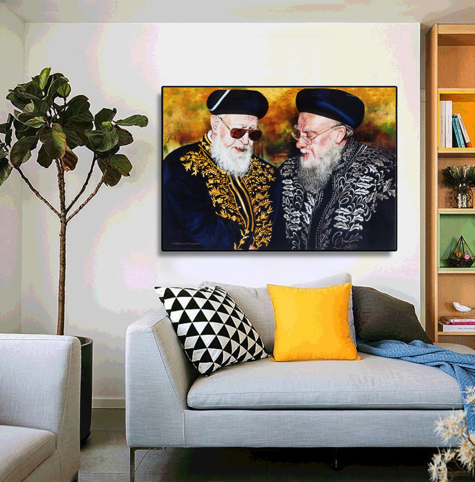 Rabbi Ovadia Yosef and Rabbi Bakshi Doron/jewish Wall/torah/realistic ...