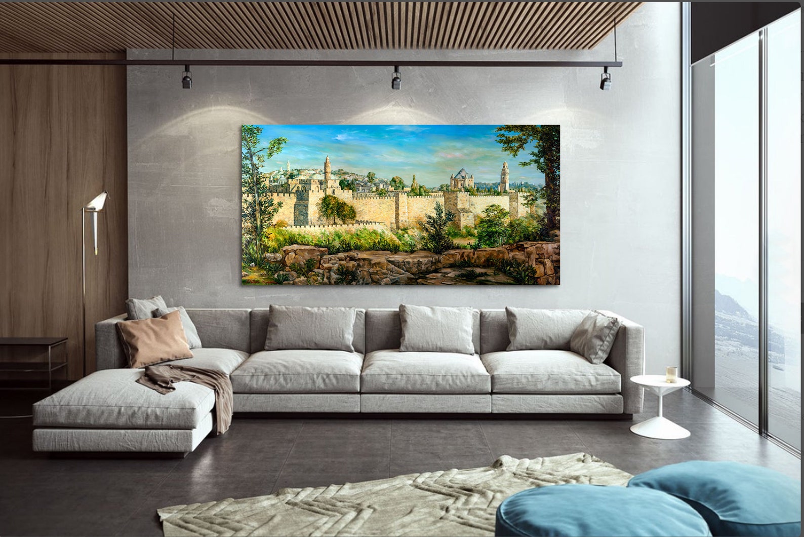 Jerusalem Wall/jerusalem Landscape/realistic Judaica Wall Art/jewish ...