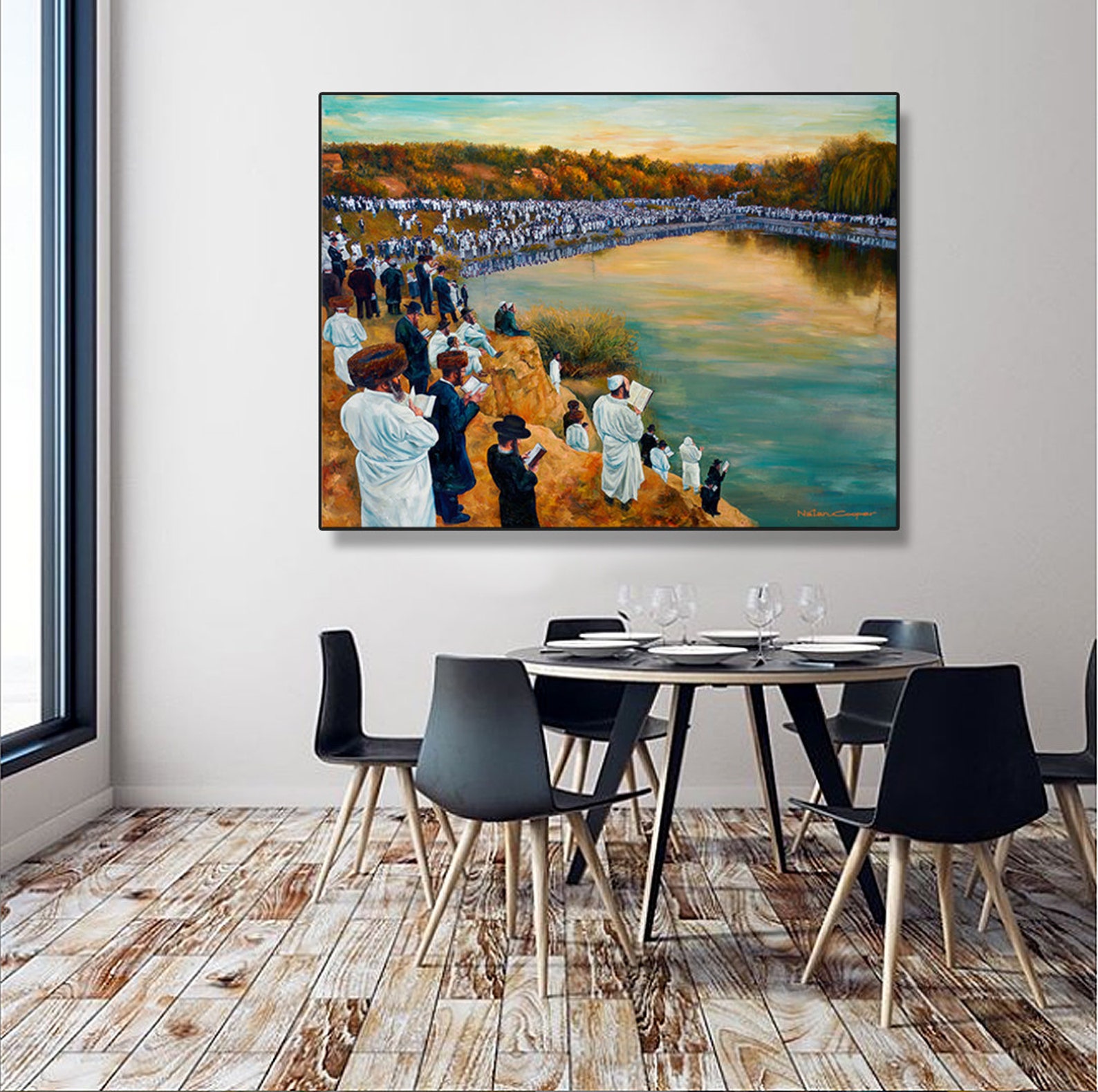 Tashlich at Uman/rosh Hashana/jewish Figure Wall Art/realistic Judaica ...