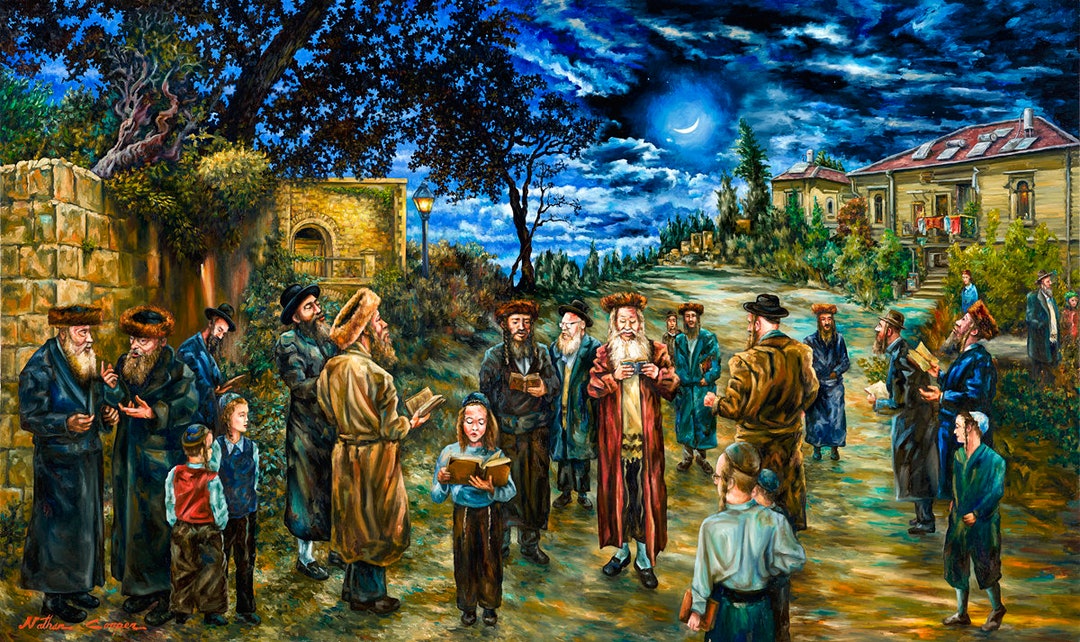 Kiddush Levana Art: Jewish Blessing of the Moon Canvas Print - Etsy