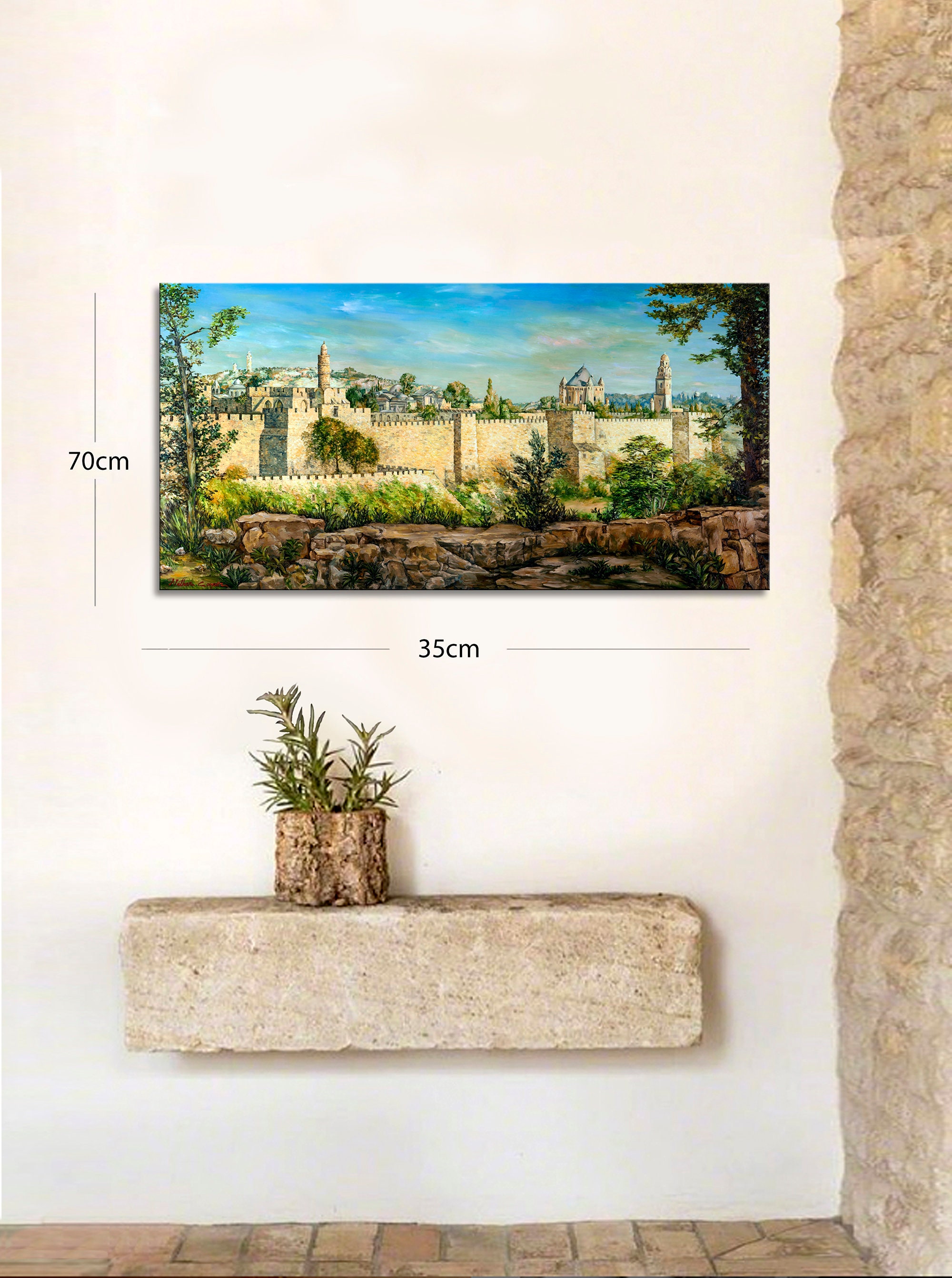 Jerusalem Wall/jerusalem Landscape/realistic Judaica Wall - Etsy