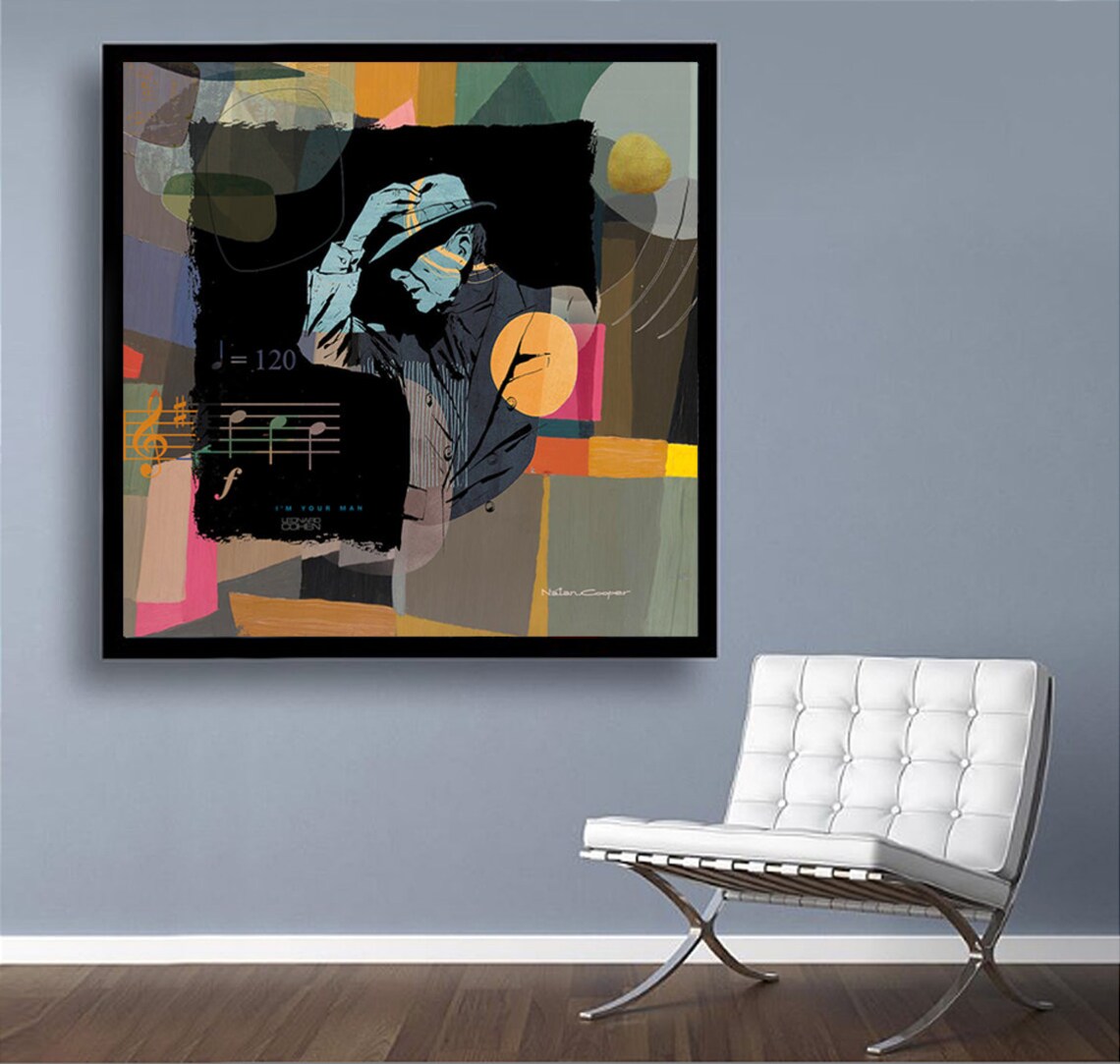 Leonard Cohen Square Print/Music Art/Contemporary | Etsy