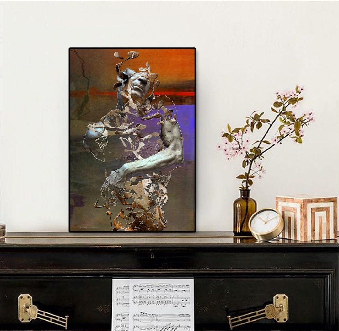 Unique Modern Abstract Scattering Wall Art, Contemporary Living Room ...