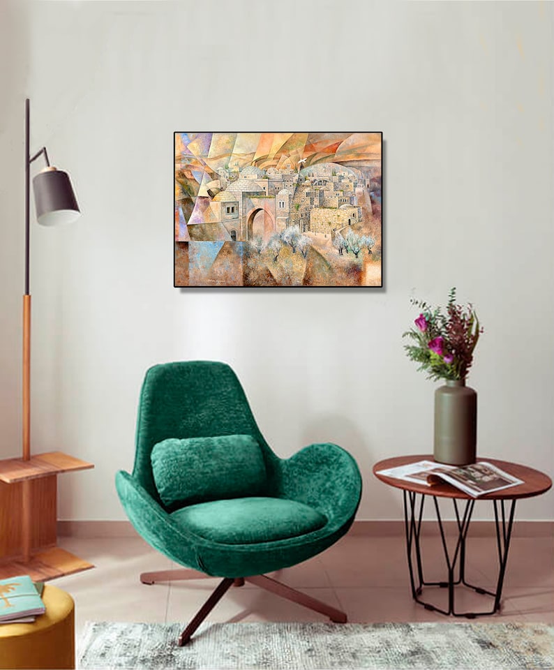 Jerusalem/judaica Wall Art/jewish Modern Art/contemporary Art/small ...