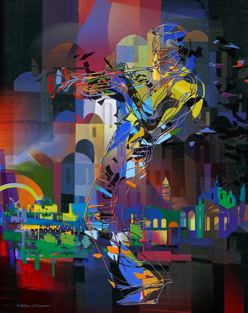 Trumpet/colorful Music Art/contemporary Wall Art/embellished - Etsy