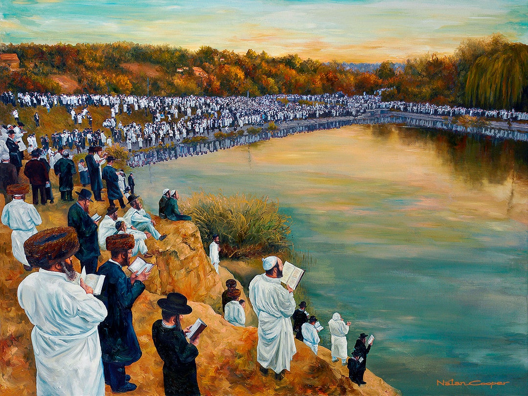 Tashlich at Uman/rosh Hashana/jewish Figure Wall Art/realistic Judaica ...