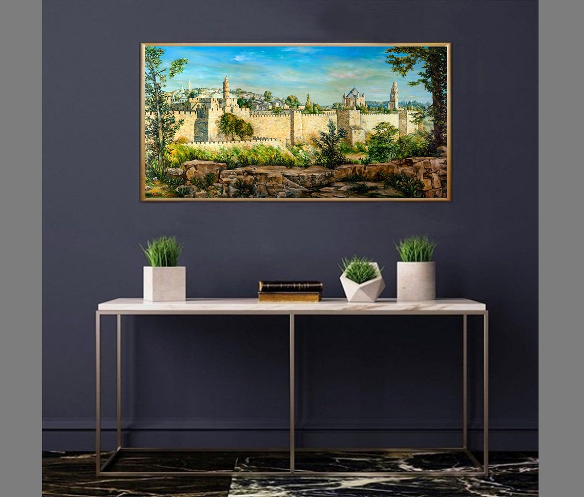 Jerusalem Wall/jerusalem Landscape/realistic Judaica Wall - Etsy